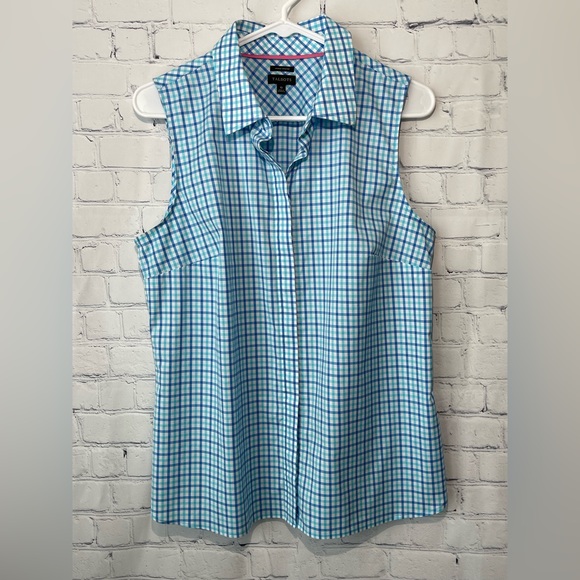 Talbots | Tops | Talbots Size Blue White Gingham | Poshmark